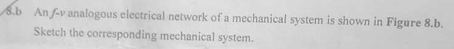 Solved b. An f−v analogous electrical network of a | Chegg.com