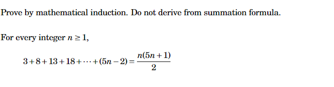 Solved Prove By Mathematical Induction Do Not Derive From