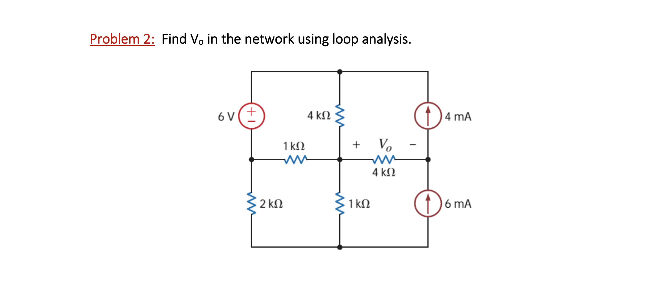 Solved Problem 2: Find Vo in the network using loop | Chegg.com