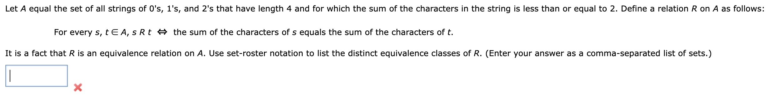 Solved Let A equal the set of all strings of 0 's, 1 's, and | Chegg.com