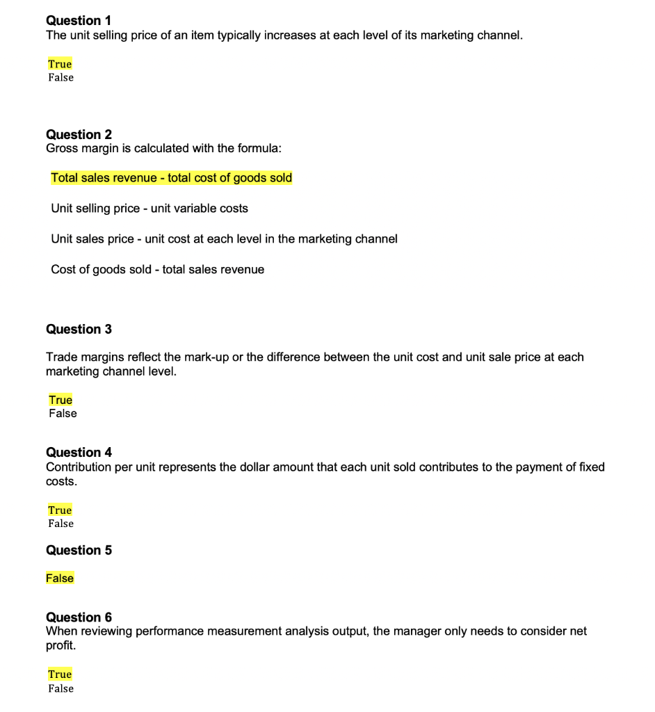 Solved Question 1 The unit selling price of an item | Chegg.com
