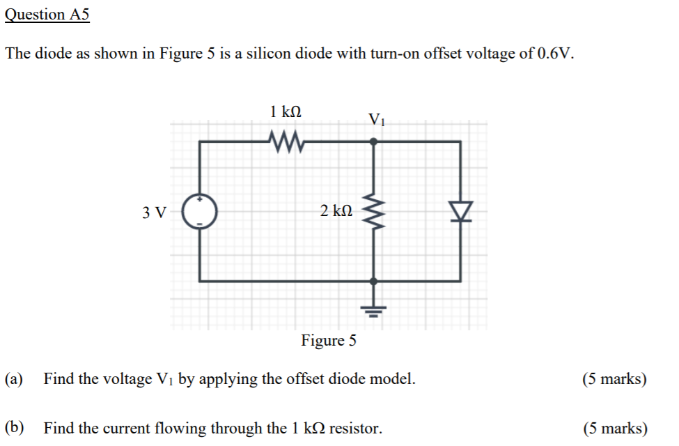 Solved Question A5 The diode as shown in Figure 5 is a | Chegg.com