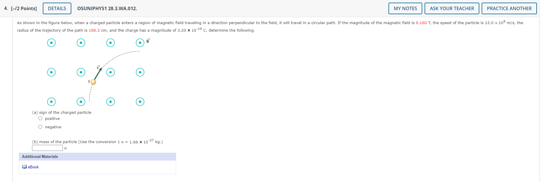 Solved 4. [-12 Points) DETAILS OSUNIPHYS1 28.3.WA.012. MY | Chegg.com Solved 4. [-12 Points) DETAILS OSUNIPHYS1 28.3.WA.012. MY | Chegg.com