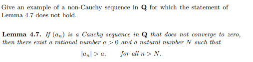 Solved Give an example of a non-Cauchy sequence in Q for | Chegg.com
