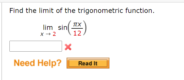 Solved Find the limit of the trigonometric function. lim sin | Chegg.com