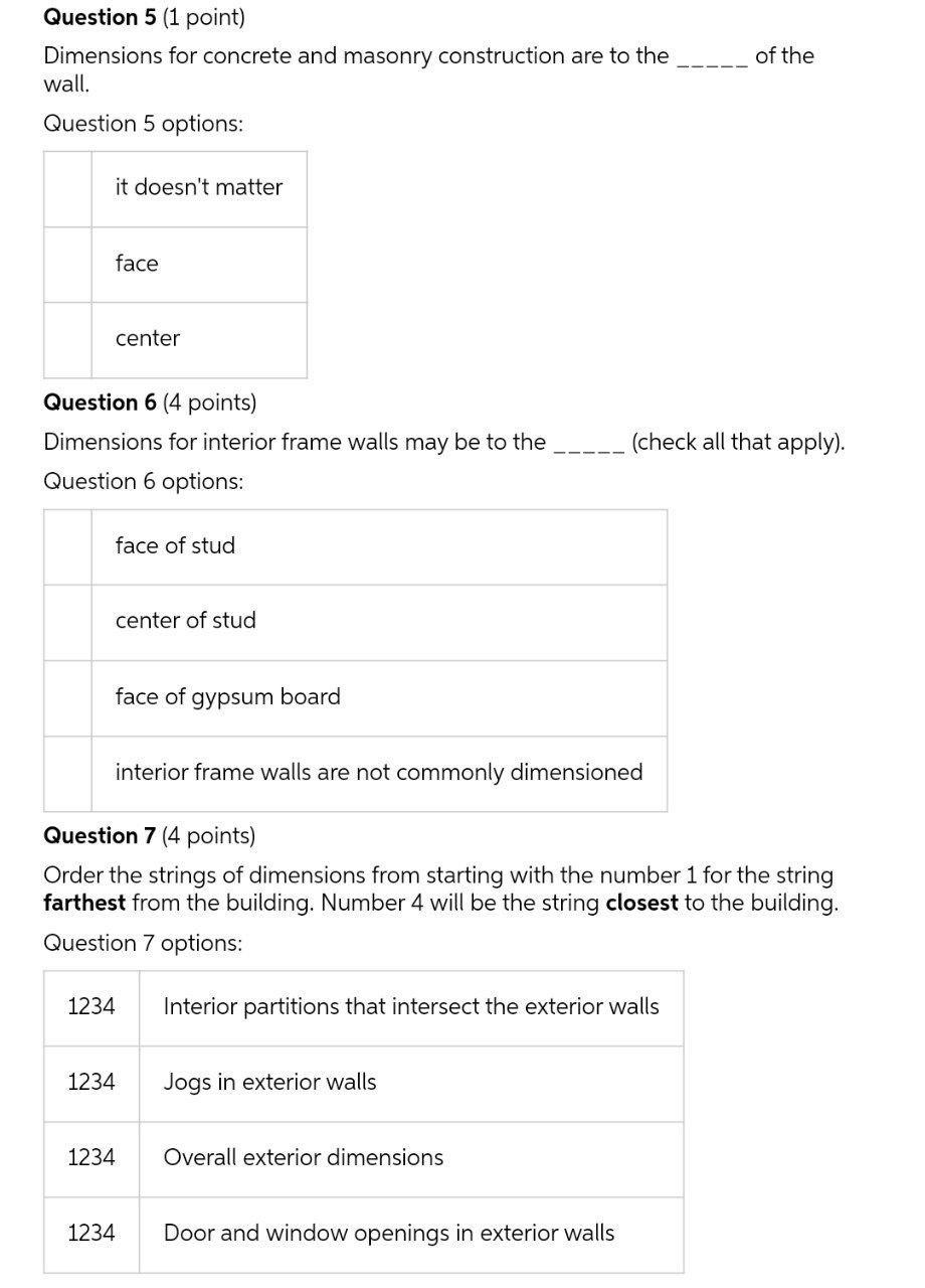 Solved of the Question 5 (1 point) Dimensions for concrete | Chegg.com
