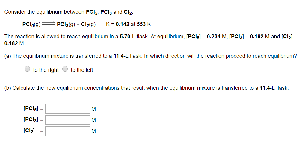 Solved Consider the equilibrium between PCI5, PCl3 and Cl2 | Chegg.com