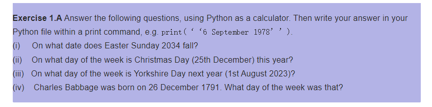 Solved Exercise 1.A Answer the following questions, using | Chegg.com