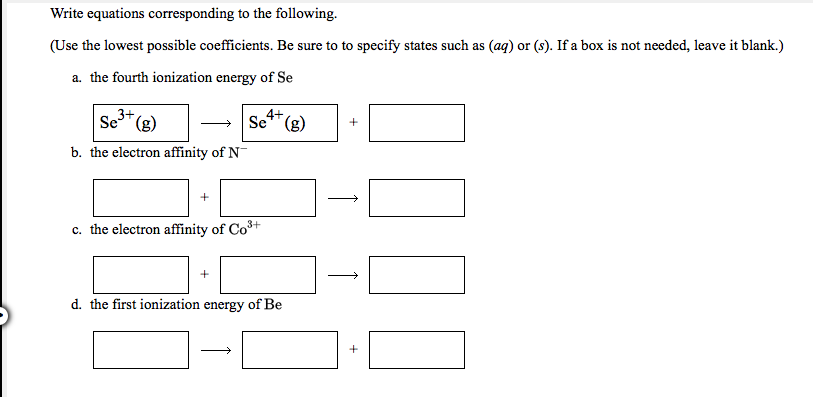 Solved Write equations corresponding to the following. (Use | Chegg.com