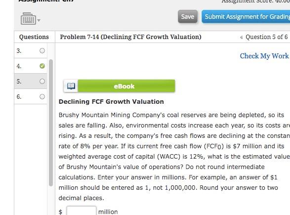 Solved Save Submit Assignment for Grading Questions Problem | Chegg.com