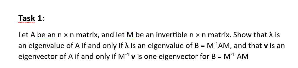 Solved Let A be an n×n matrix, and let M be an invertible | Chegg.com