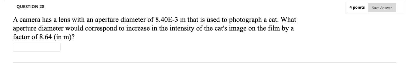 Solved A camera has a lens with an aperture diameter of | Chegg.com