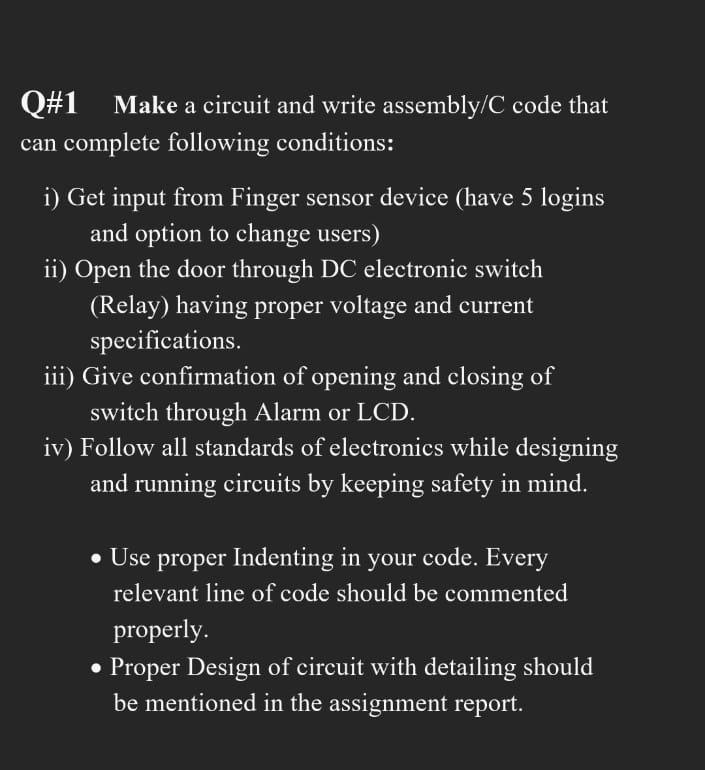 Q1 Make A Circuit And Write Assemblyc Code That 