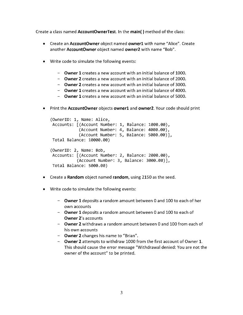 Solved In this question, you are to (1) create a new class | Chegg.com