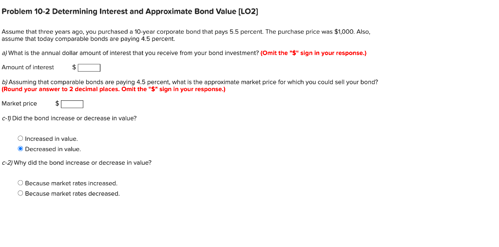 Solved Problem 10-2 Determining Interest and Approximate | Chegg.com