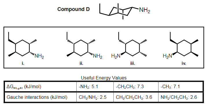 Solved Compound D ii. iii. iv. Useful Energy Values | Chegg.com