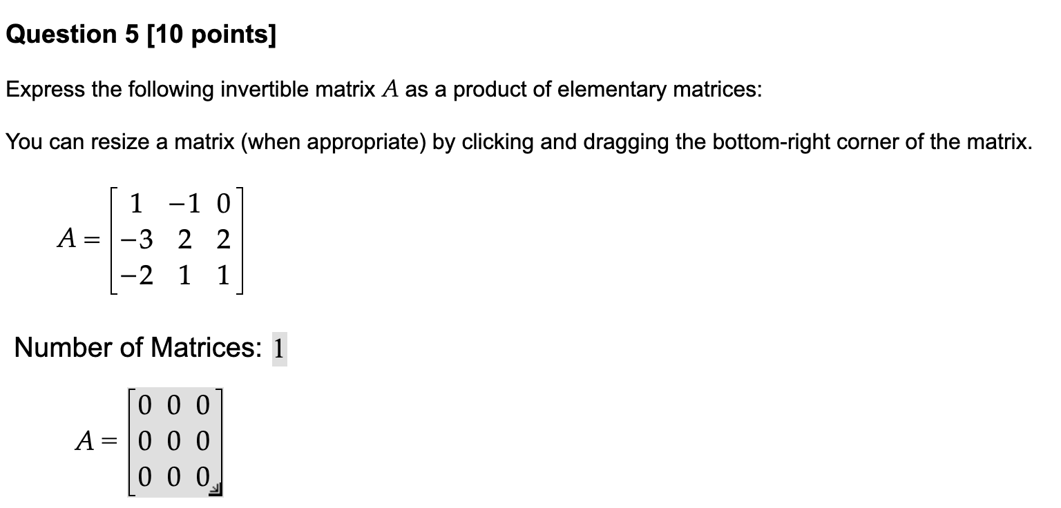 Solved Question 5 [10 ﻿points]Express the following | Chegg.com