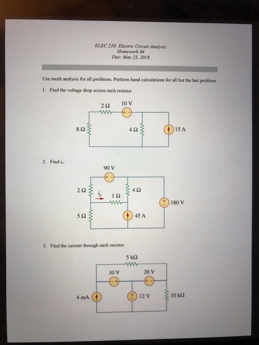Solved ELEC 210: Electric Circuit Analysis Homework #4 Due: | Chegg.com