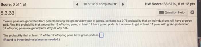 Solved Twelve peas are generated from parents having the | Chegg.com