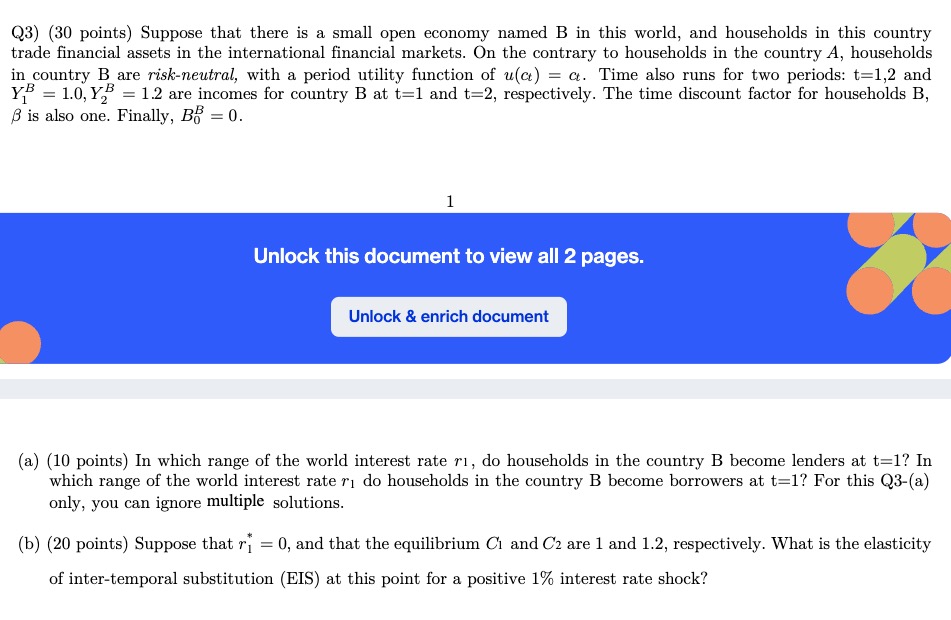 Solved (a) (10 ﻿points) ﻿In which range of the world | Chegg.com