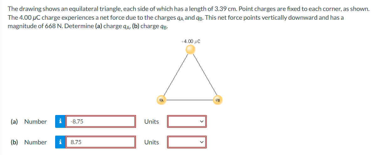 Solved The drawing shows an ﻿equilateral triangle, each side | Chegg.com