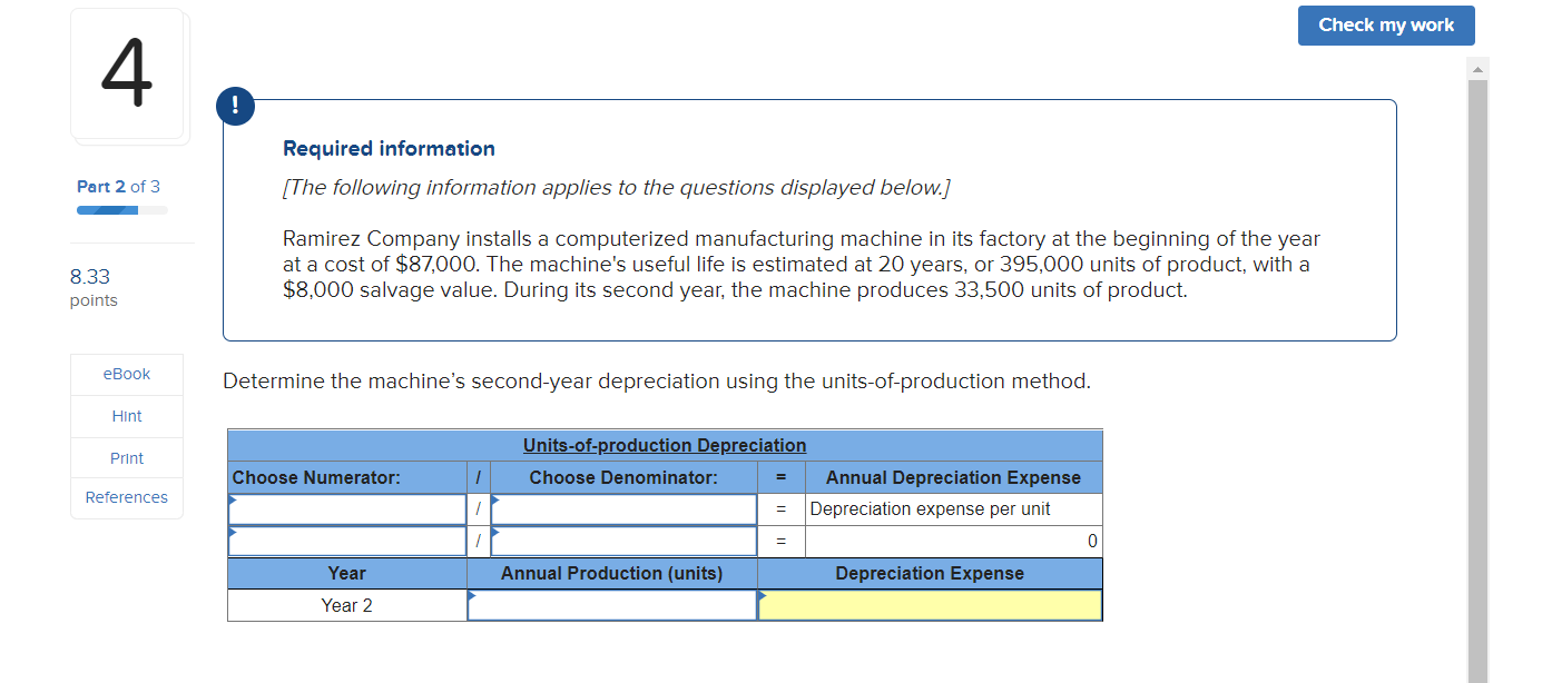 Solved 3 Part 1 of 3 8.33 points eBook Hint Print References | Chegg.com