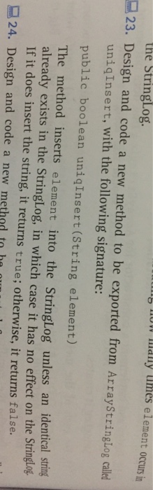 Solved the String Log. occurs in element 23. Design and code | Chegg.com