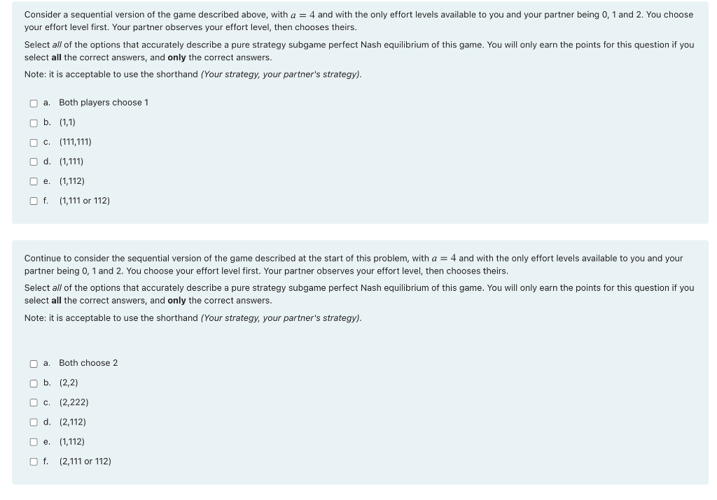 Solved Consider a sequential version of the game described | Chegg.com