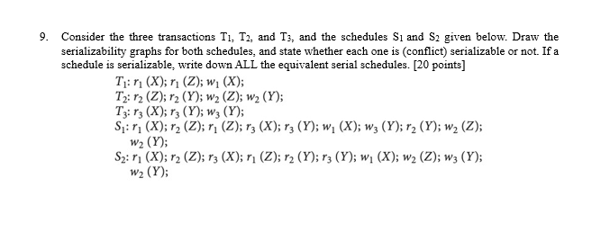 Solved Consider the three transactions T1,T2, ﻿and T3, ﻿and | Chegg.com