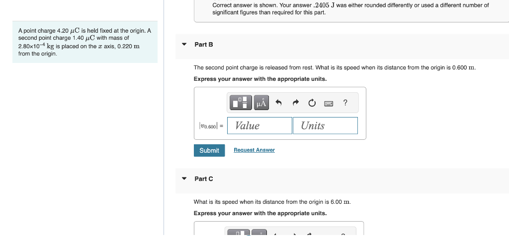 Solved Correct answer is shown. Your answer .2405 J was | Chegg.com