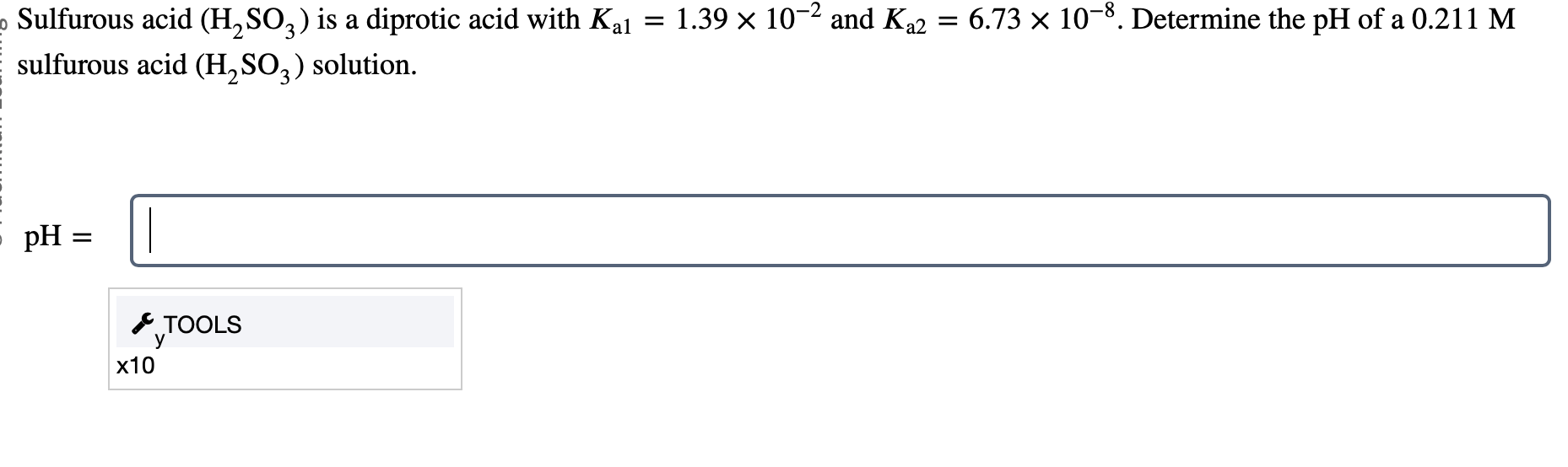 Solved Sulfurous acid (H2SO3) is a diprotic acid with | Chegg.com