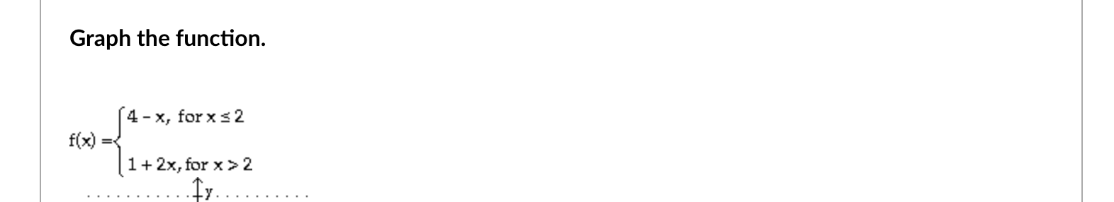 Solved Graph the function. f(x)={4−x, for x≤21+2x, for x>2 | Chegg.com
