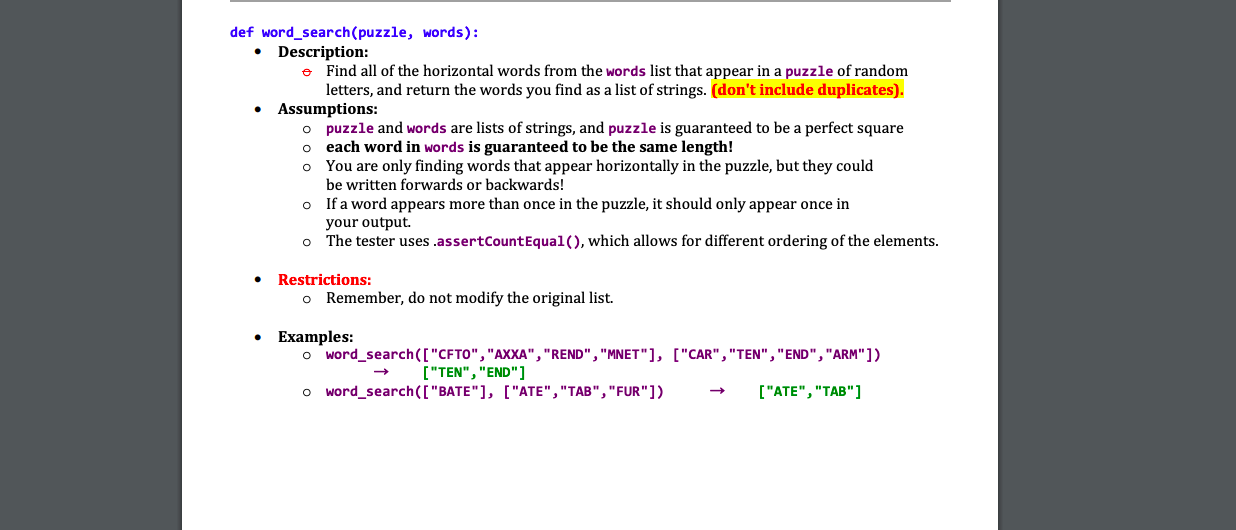 Solved You cannot import any module. Do not edit any of the | Chegg.com