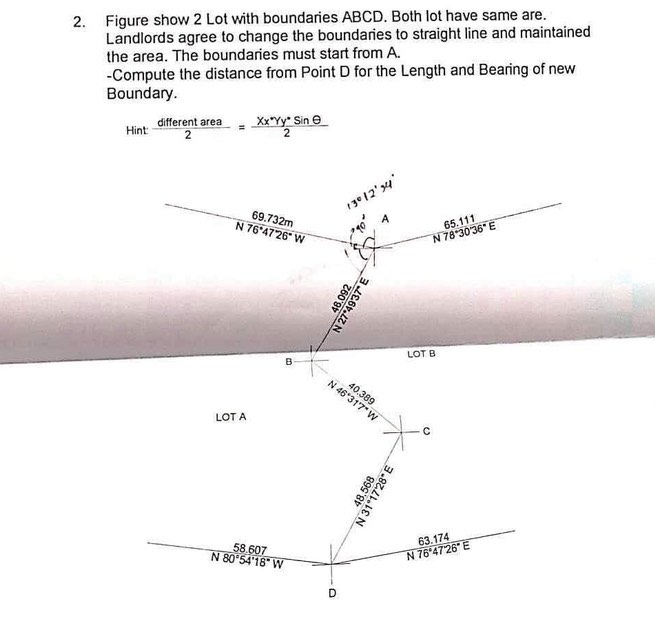 Solved Figure show 2 Lot with boundaries ABCD. Both lot have | Chegg.com