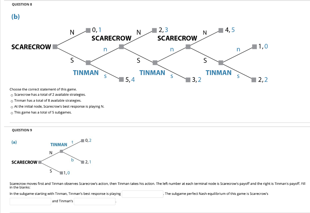 Solved QUESTIONS (b) N N 0,1 SCARECROW N 4,5 2,3 SCARECROW | Chegg.com