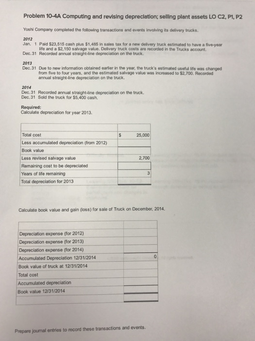 Solved 4.00 points Problem 10-3A Computing and revising | Chegg.com