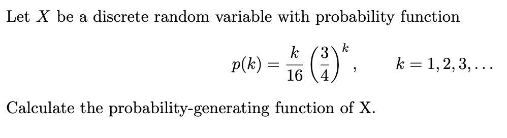 Solved MetaLet x ﻿be a discrete random variable with | Chegg.com