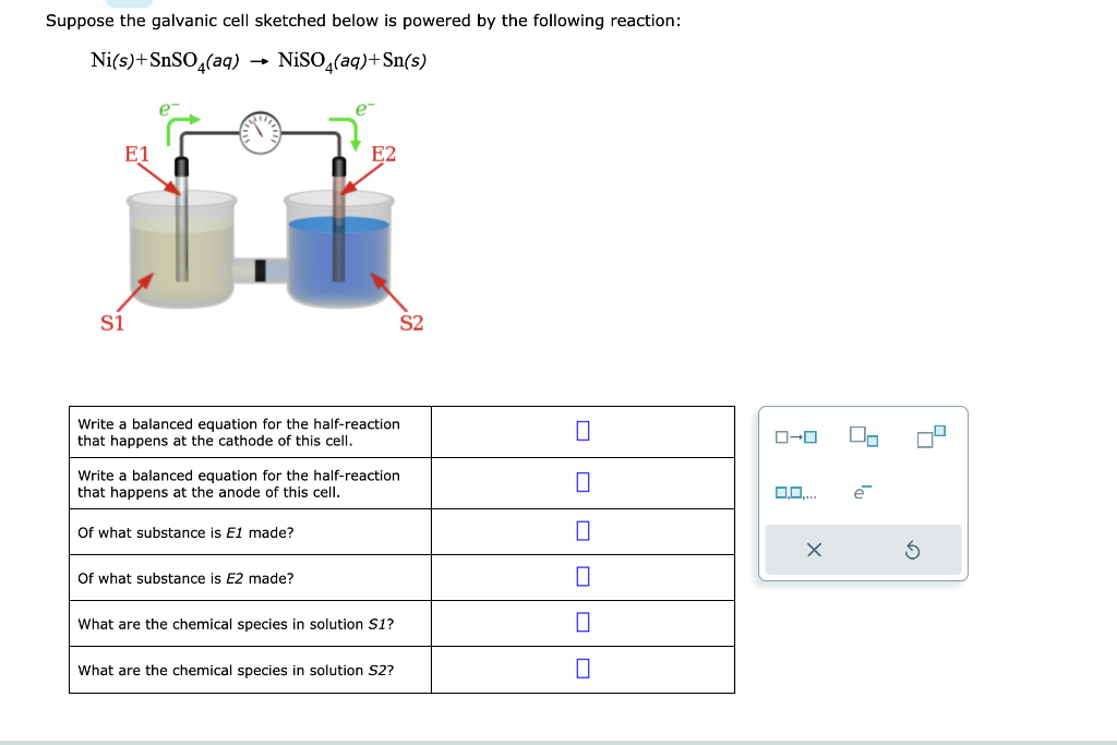 Solved Suppose the galvanic cell sketched below is powered | Chegg.com