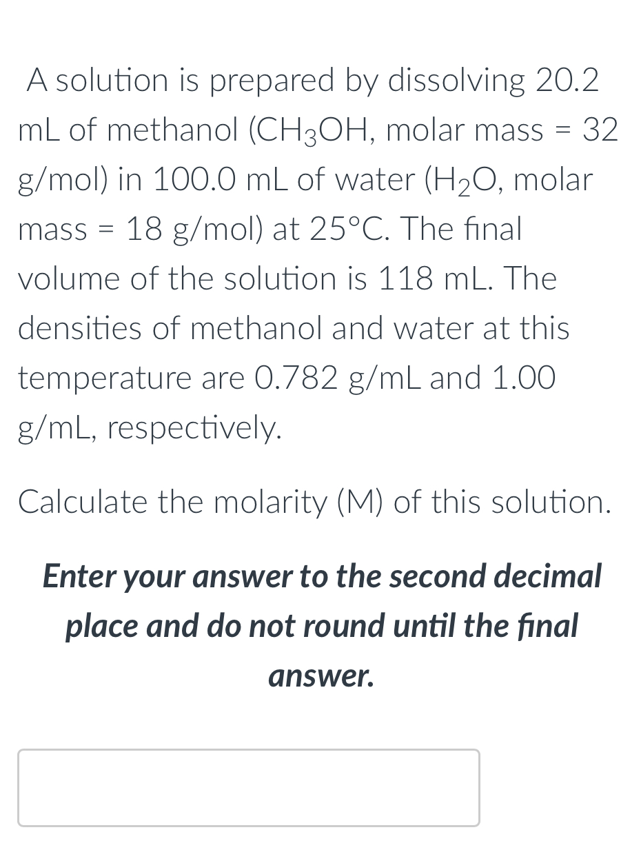 A solution is prepared by dissolving 20.2 mL of | Chegg.com