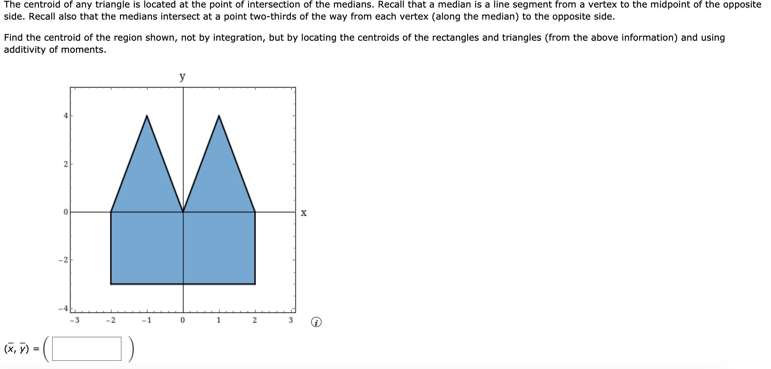 Solved The centroid of any triangle is located at the point | Chegg.com