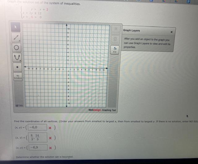 Solved of the system of inequalities. Graph Layors Aftor you | Chegg.com