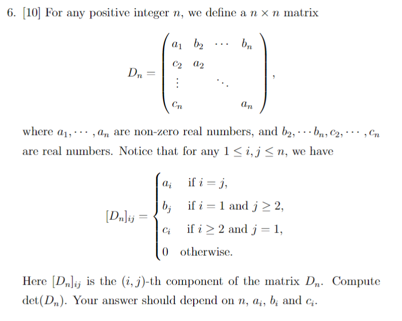 Solved 6 10 For Any Positive Integer N We Define A N×n