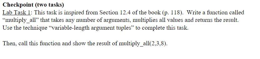 Solved Checkpoint (two tasks) Lab Task 1: This task is | Chegg.com