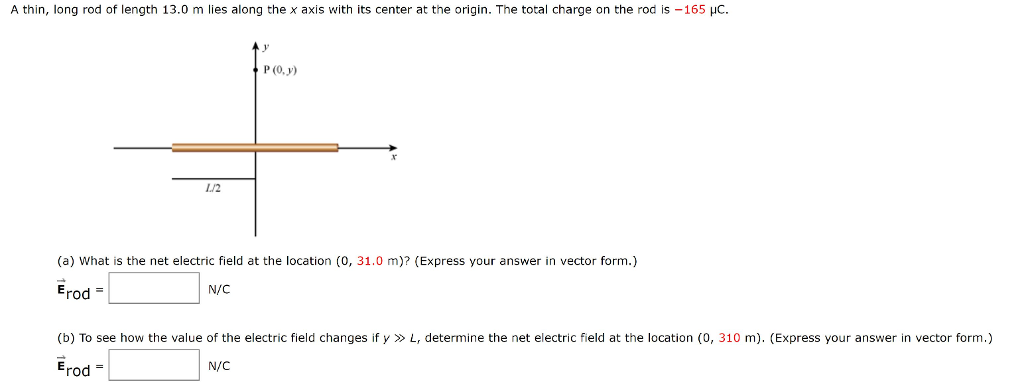Solved A thin, long rod of length 13.0 m lies along the x | Chegg.com