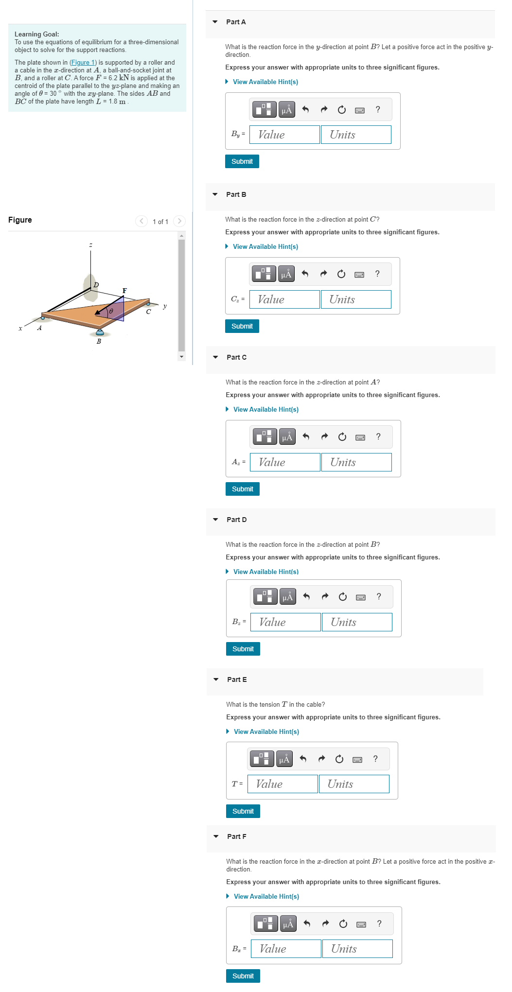 Solved Learning Goal:To ﻿use the equations of ﻿equilibrium | Chegg.com