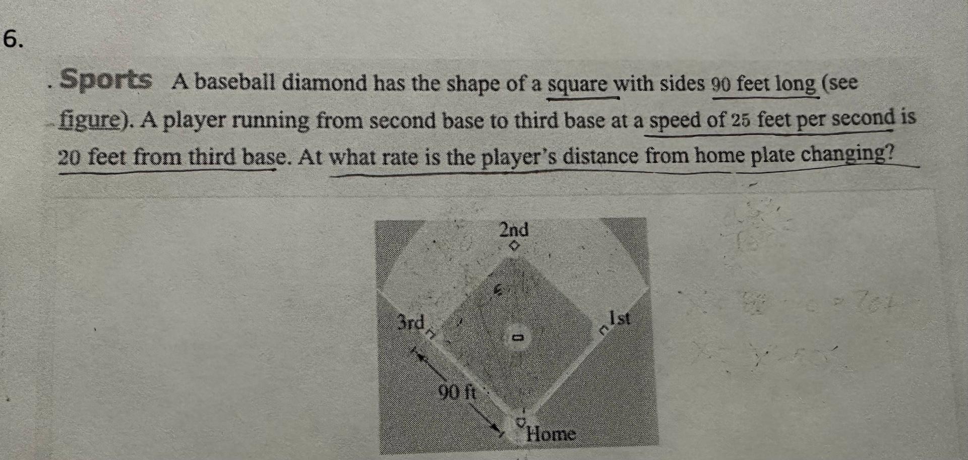 Solved . Sports A baseball diamond has the shape of a square | Chegg.com