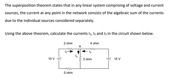 Solved The superposition theorem states that in any linear | Chegg.com