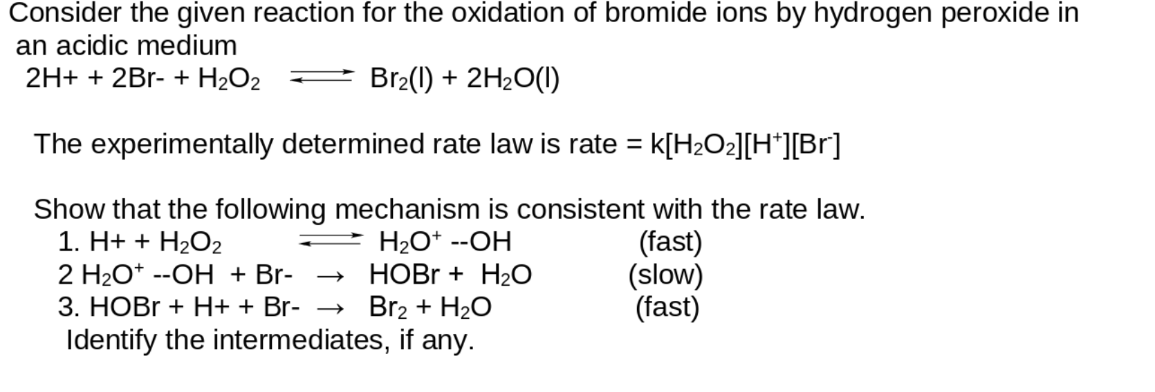 Solved Consider the given reaction for the oxidation of | Chegg.com