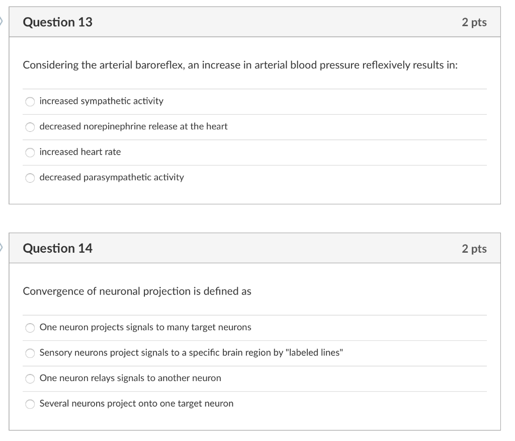 Solved Considering the arterial baroreflex, an increase in | Chegg.com