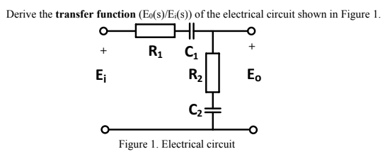 Solved Derive the transfer function (E0( s)/Ei(s)) of the | Chegg.com